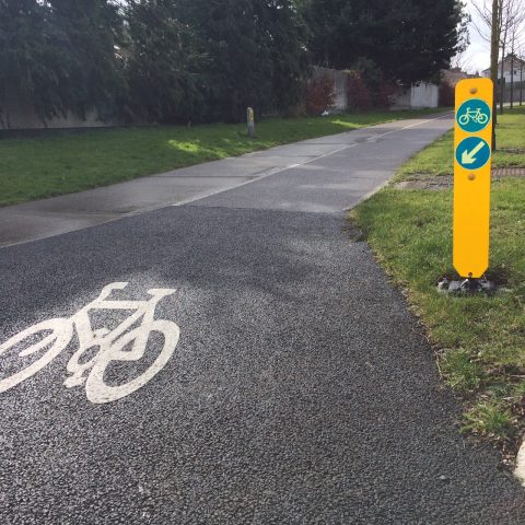 Narrow Hazard Cycle Lane Bollards | PWS Signs