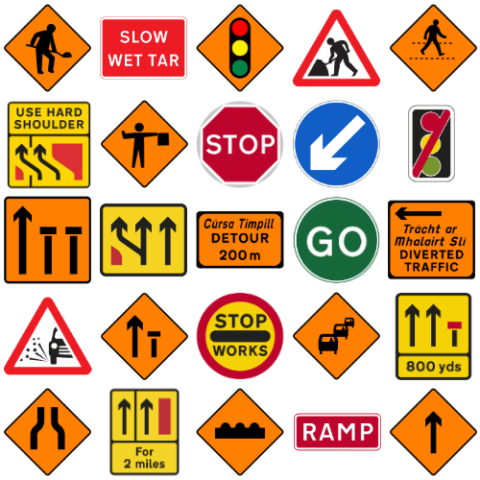 Temporary Road Traffic Signs – PWS Signs UK & Ireland